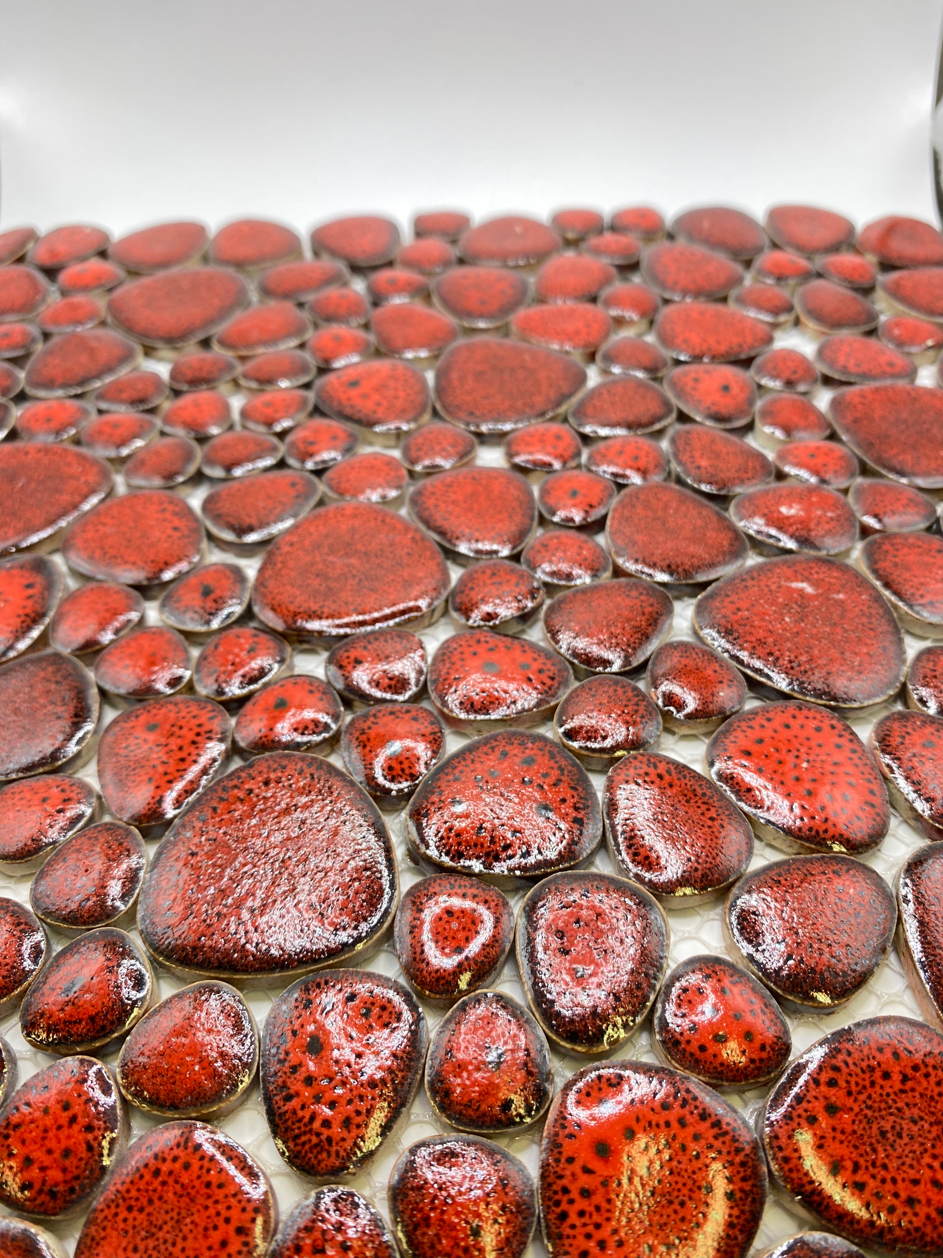 Pebble Red Spotty Ceramic | Perth Mosaic