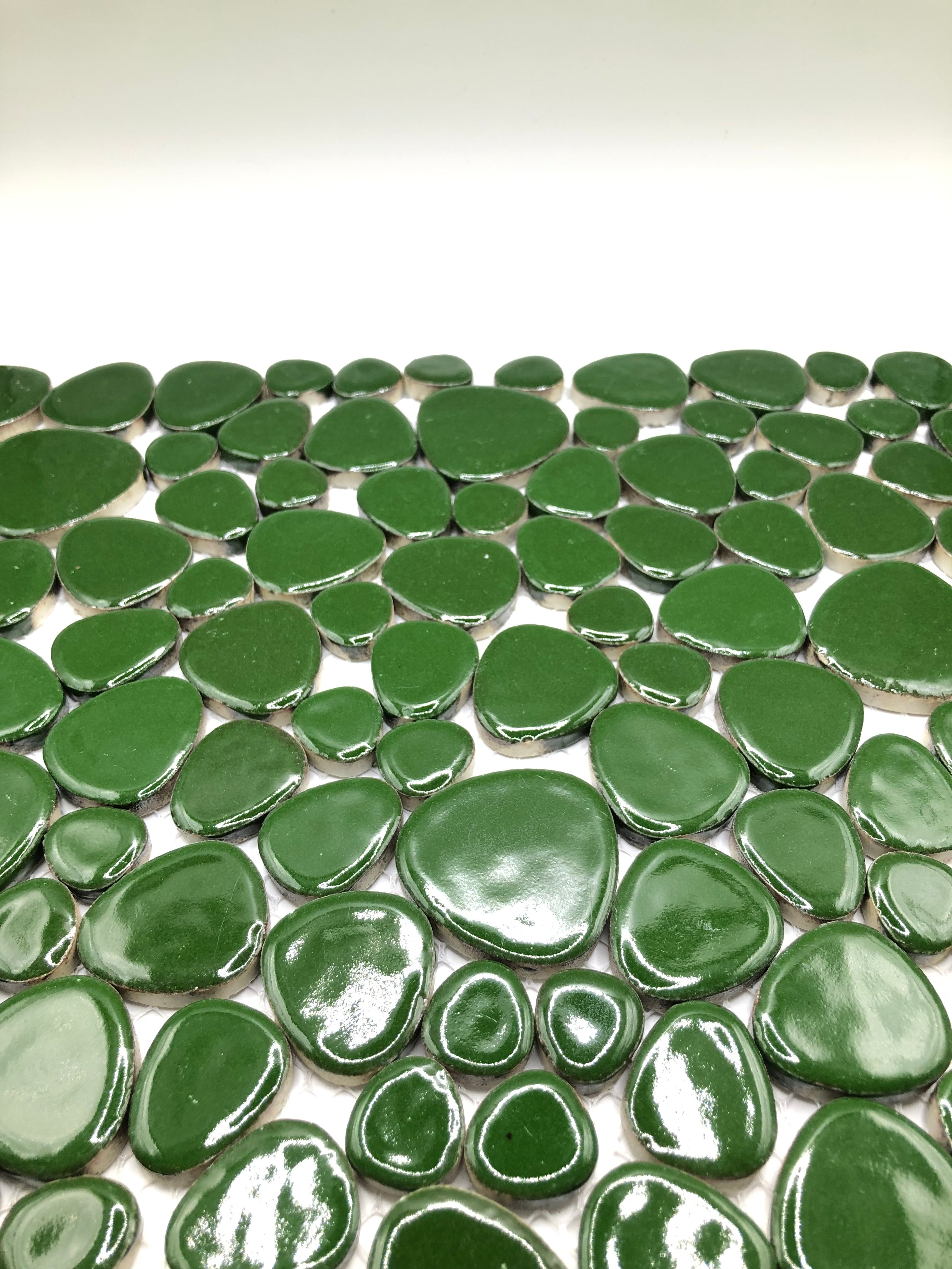 Pebble Dark Green Ceramic | Perth Mosaic