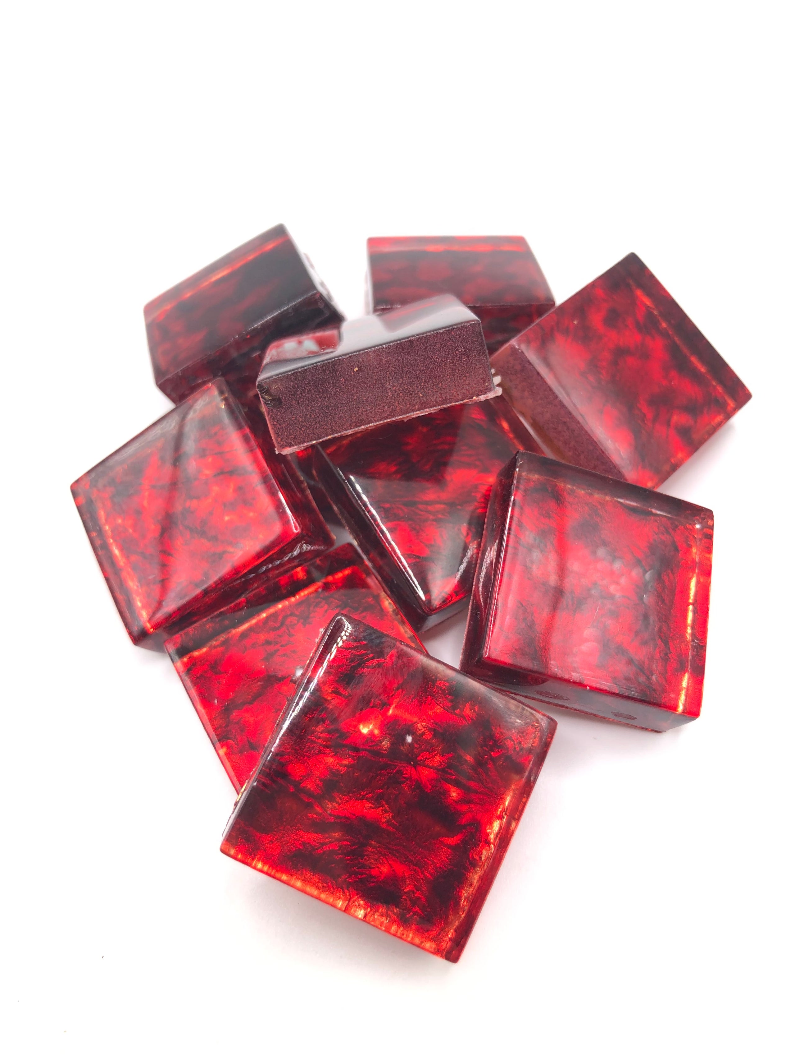 Chunky Blood Red Glass | Perth Mosaic