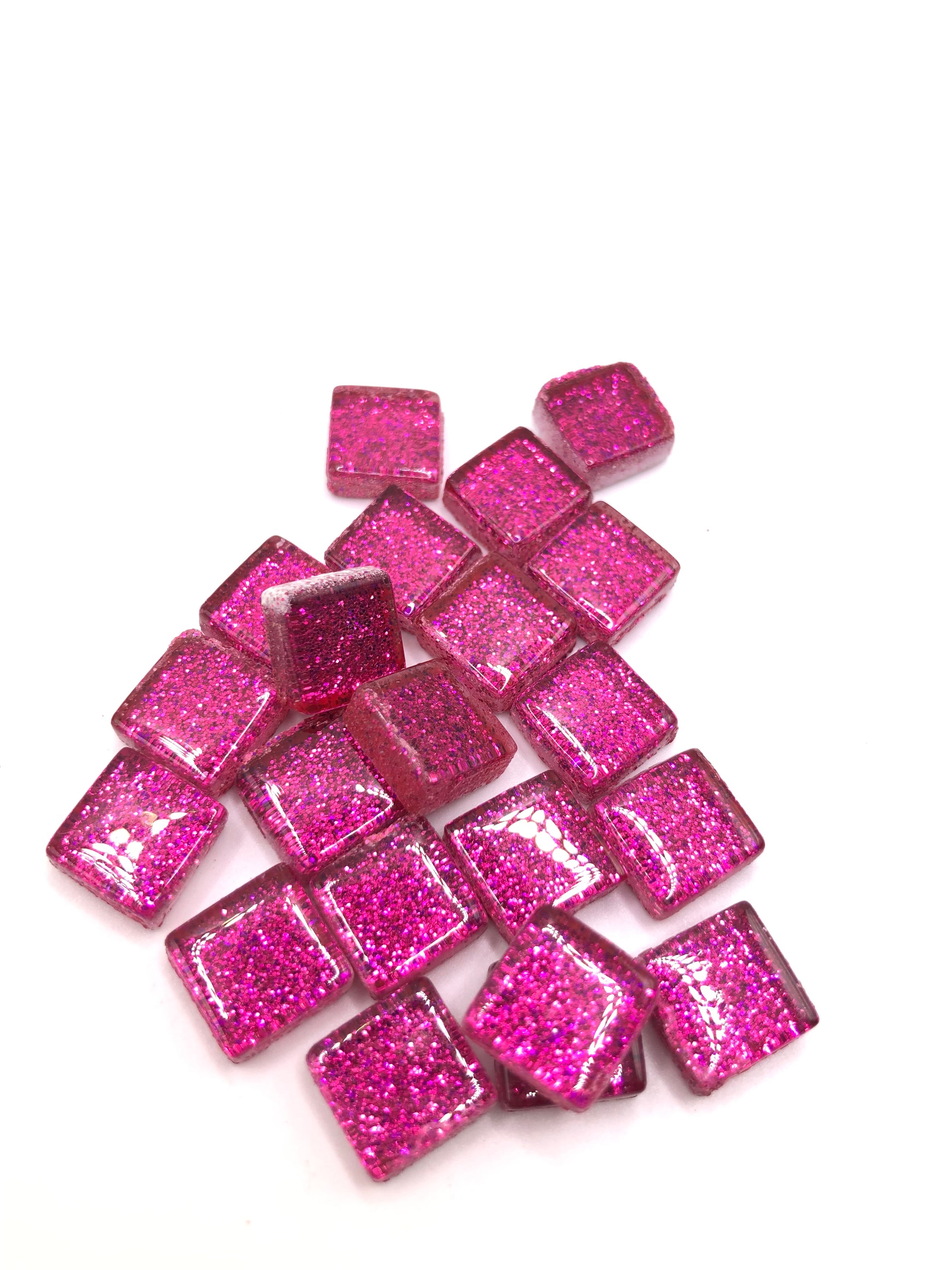 Mini HOT Pink Glitter Glass | Perth Mosaic