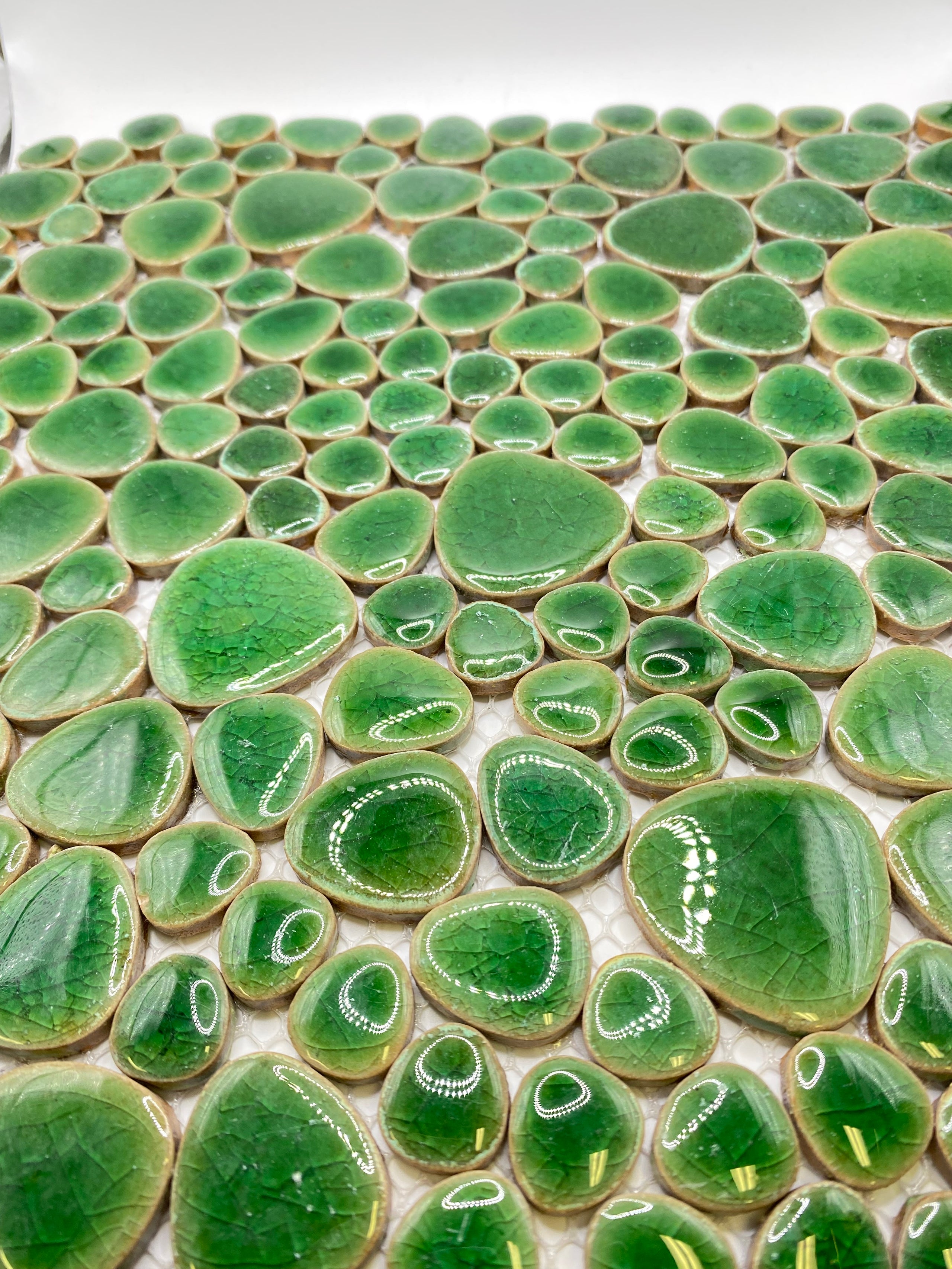 Pebble Grass Green Ceramic | Perth Mosaic